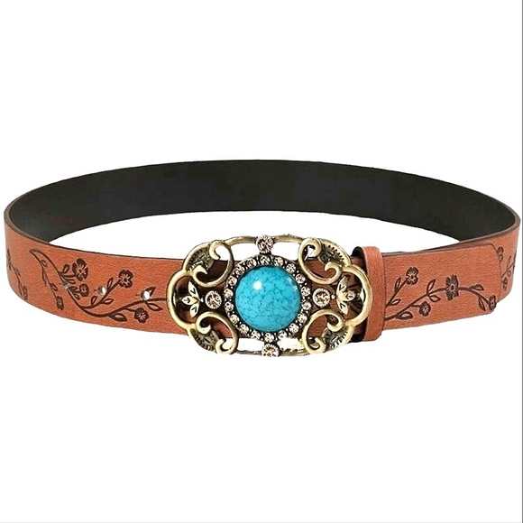Accessories | Turquoise Medallion Buckle Western Style Belt | Poshmark